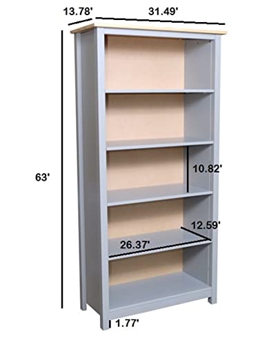 Solid Pine Wood Bookcase Shelf (White) (BC003)