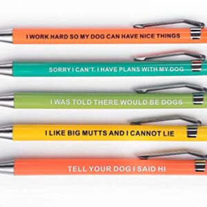 MilkToast Brands Funny Dog People Pens, A snarky gag gift for pet owners or coworkers, Black pens DG101 5 Count (Pack of 1)