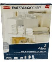 rubbermaid fasttrack system 2-pack plastic closet shelf divider