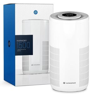 harmony 1500 air purifier for home large room with h13 true hepa air filter, quiet air cleaner for allergens, pets, smoke, removes 99.9% of dust, pet dander, odors, pollen – hse1500-1500 sq ft