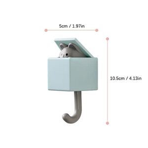 Wall Hanging Tool without Nails Pack Creative Squirrel Wall Hook Keychain Children's Cute Coat Wall Hook Hanging Bathroom Towel Hook Wall Mounted Hat Key Hook Decorative Wall Small (E, One Size)