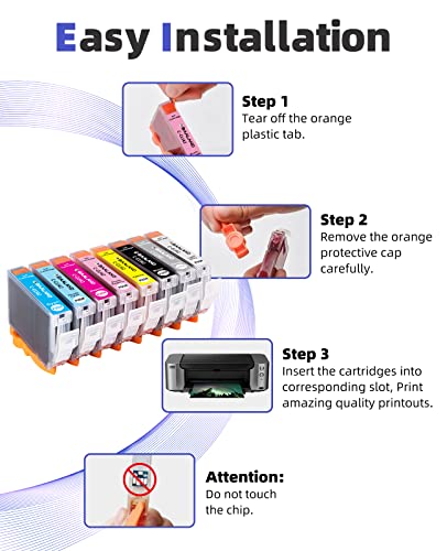 CLI42 CLI-42 Ink Cartridges Replacement for Canon Pixma Pro-100 Pro-100S Inkjet Printer (2BK, 2C 2M 2Y 2PC 2PM 2GY 2LGY 16-Pack)