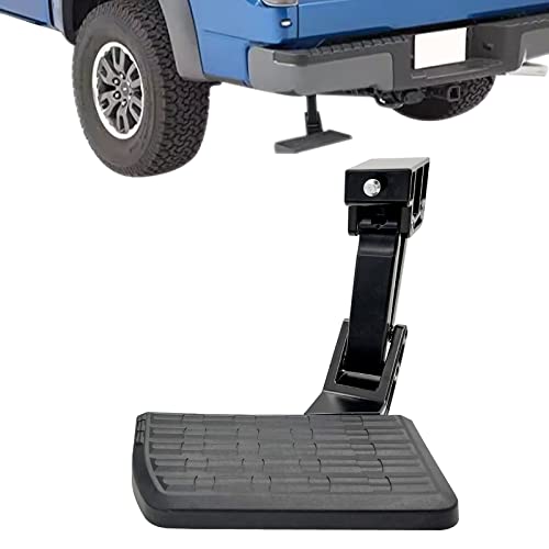 75312-01A  7531201A Truck Bed Side Step Retractable Bumper Step for F150 Pick up Truck 2015-2020 Bumper Step Tailgate Step Truck Bed Step,Black