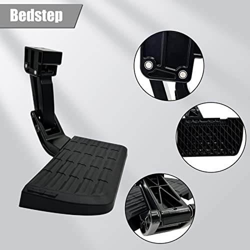 75312-01A  7531201A Truck Bed Side Step Retractable Bumper Step for F150 Pick up Truck 2015-2020 Bumper Step Tailgate Step Truck Bed Step,Black