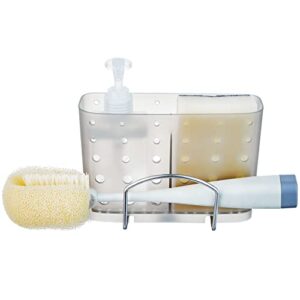 sink caddy sponge holder, eunion suction kitchen sink organizer