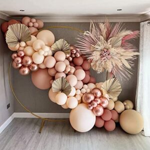 Dusty Pink Brown Balloon Garland Nude Tan Pink Rose Gold Metallic Double Stuffed Latex Party Balloons For Baby Shower Birthday Wedding Bachelorette Party Decorations