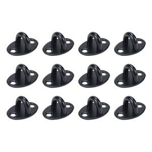 dnyta 12 pack black pad eye plate u hooks wall mount stainless steel ceiling hooks heavy duty for hanging plants lights