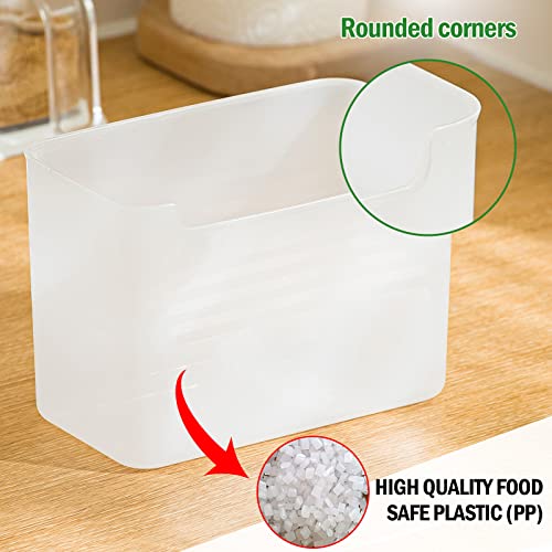 Poeland Refrigerator Organizer Box, Fridge Side Door Storage Containers Plastic Translucent Pack of 3