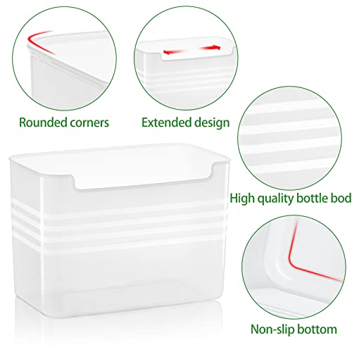 Poeland Refrigerator Organizer Box, Fridge Side Door Storage Containers Plastic Translucent Pack of 3