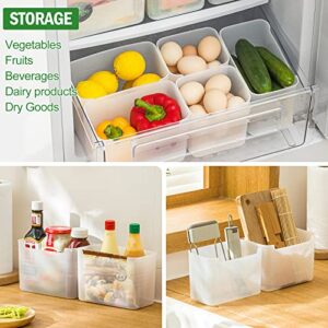 Poeland Refrigerator Organizer Box, Fridge Side Door Storage Containers Plastic Translucent Pack of 3