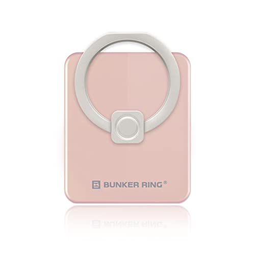 Bunker Ring Edge, Cell Phone Ring Grip Stand, 360°Rotation Metal Ring, Compatible with Most Smartphones (Blush Gold)