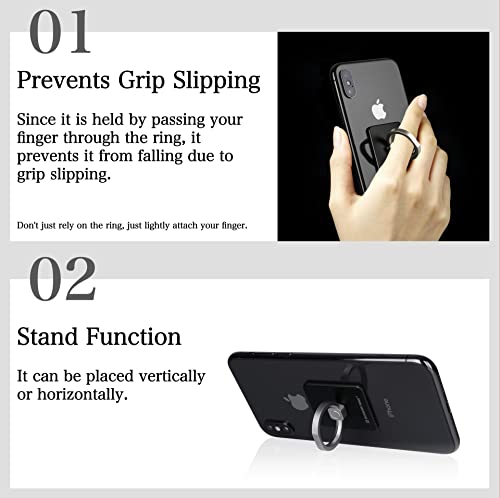 Bunker Ring Edge, Cell Phone Ring Grip Stand, 360°Rotation Metal Ring, Compatible with Most Smartphones (Blush Gold)