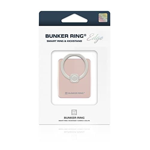 Bunker Ring Edge, Cell Phone Ring Grip Stand, 360°Rotation Metal Ring, Compatible with Most Smartphones (Blush Gold)