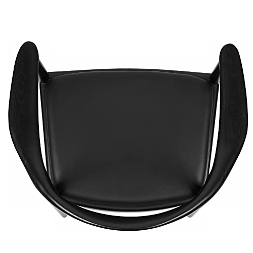 Forsho Kennedy Armchair Upholstered Dining Chair, Presidential Mid-Century Modern Accent Chair in Black