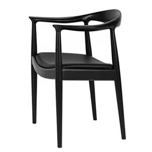 Forsho Kennedy Armchair Upholstered Dining Chair, Presidential Mid-Century Modern Accent Chair in Black