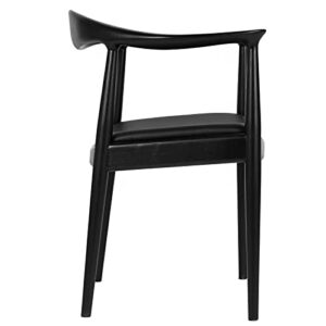 Forsho Kennedy Armchair Upholstered Dining Chair, Presidential Mid-Century Modern Accent Chair in Black