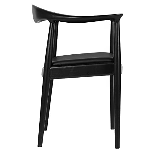 Forsho Kennedy Armchair Upholstered Dining Chair, Presidential Mid-Century Modern Accent Chair in Black