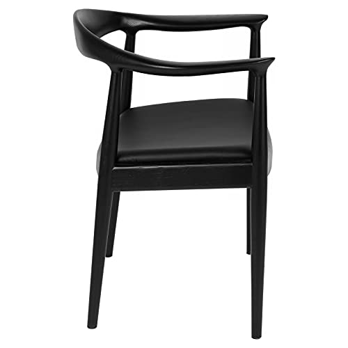 Forsho Kennedy Armchair Upholstered Dining Chair, Presidential Mid-Century Modern Accent Chair in Black