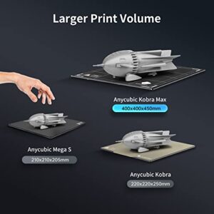 (Matte White Filament Bundle) Anycubic Kobra Max 3D Printer Auto Leveling and ANYCUBIC PLA 3D Printer Filament