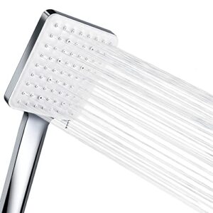 detachable shower head high pressure, modern square handheld shower head, adjustable showerhead with 6 spray modes, shower sprayer for rv camper bathroom shower sprayer without hose