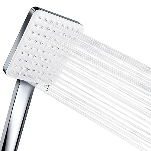 Detachable Shower Head High Pressure, Modern Square Handheld Shower Head, Adjustable Showerhead with 6 Spray Modes, Shower Sprayer for RV Camper Bathroom Shower Sprayer without Hose