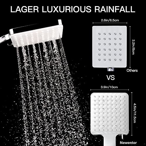 Detachable Shower Head High Pressure, Modern Square Handheld Shower Head, Adjustable Showerhead with 6 Spray Modes, Shower Sprayer for RV Camper Bathroom Shower Sprayer without Hose