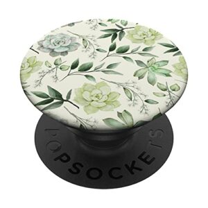 succulent plant botanical green floral pattern flower cactus popsockets standard popgrip