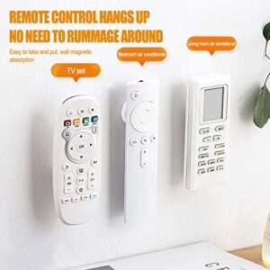 Erice 2 Pcs Remote Control Holder Hook, Wall Mount Storage Magnetic White Hook, No Punching Strong Magnetic Hooks for TV Air Conditioner Bed Remote Control Keys