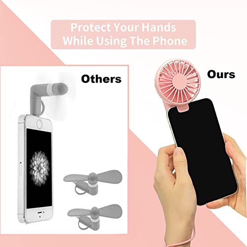 EROSHEBO Mini Clip Fan, 3 in 1 Rechargeable Portable Fan, Handheld Clip Fan for Phone, Laptop