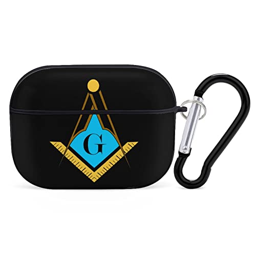 Color Freemason Symbol Compatible with AirPods Pro Case Cover Full Body Shockproof Hard Shell Protector with Keychain