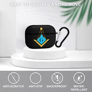 Color Freemason Symbol Compatible with AirPods Pro Case Cover Full Body Shockproof Hard Shell Protector with Keychain