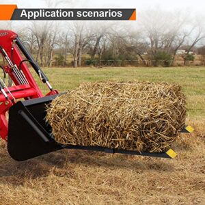 Clamp-On Pallet Forks 60" Total Length 4000 LB Capacity Heavy Duty Front Loader Forks for Loader Bucket Skid Steer Tractor