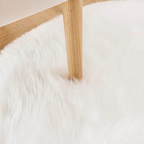 Rainlin Ultra Soft Fluffy Faux Fur Sheepskin Rugs for Bedroom Living Room White Fuzzy Washable Home Decor Carpets Plush Shag Small Area Rugs,2x3 Feet