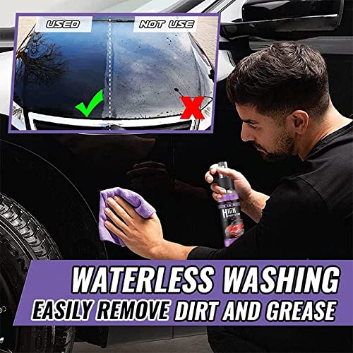 3 in 1 High Protection Quick Car Coating Spray, Extreme Slick Streak-Free Polymer Quick Detail Spray, Quick Coat Car Wax Polish Spray, Plastic Parts Refurbish Agent, Nano Cleaner for Car (300ml)