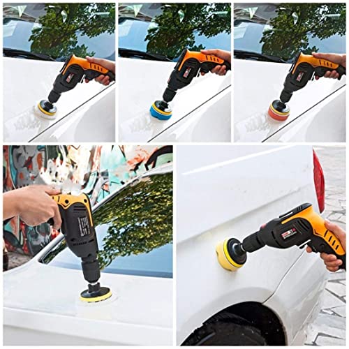 Car Foam Drill 3-Inch Buffing Pad, 11 Pcs Polishing Pads Kit, Car Buffer Polisher Kit Drill Buffing Kit for Car Polishing, Waxing, Sealing Glaze