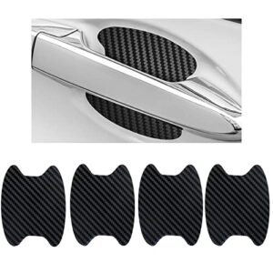 jeseny 4pcs car door handle sticker, universal for most car handles, carbon fiber anti-scratches car door cup protector, non-marking auto door handle protective film (black)