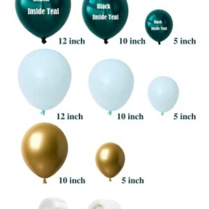 Beaumode Dark Teal and Gold Balloon Garland Kit for Bridal Shower Anniversary Baby Shower Jungle Wild One Safari Themed Boys 30th 40th 50th 60th Birthday Party Backdrop Decoration and Supplies