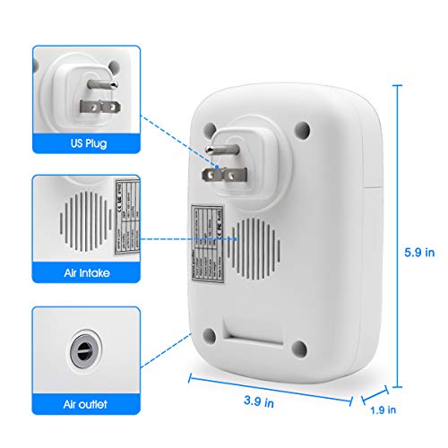 Portable Small Plug-In 100mg/h Mini Ozone Machine for Travelling,Outdoor,Rooms,Cars,Bag