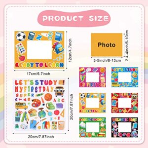 24 Pcs Welcome Back to School Picture Frame Kindergarten DIY Craft Picture Frame School Photo Frame Craft Kits for Kids Preschool Party Decoration Arts Craft Elementary Classroom Game Activities