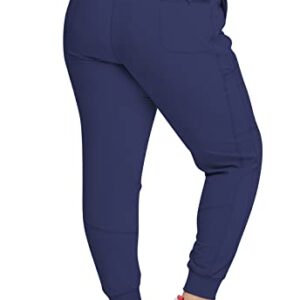 Cherokee Infinity Women Scrubs Pant Mid Rise Jogger Plus Size CK080A, 2XL, Navy