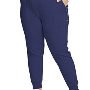 Cherokee Infinity Women Scrubs Pant Mid Rise Jogger Plus Size CK080A, 2XL, Navy