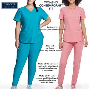 Cherokee Infinity Women Scrubs Pant Mid Rise Jogger Plus Size CK080A, 2XL, Navy