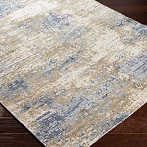 Mark&Day Area Rugs, 8x10 Zethuis Modern Medium Gray Area Rug Gray Blue Cream Carpet for Living Room, Bedroom or Kitchen (8' x 10')