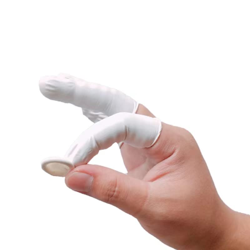 Disposable Latex Finger Cots Rubber,Finger Protectors Fingertips Protector,Anti Static Rubber Fingertip Protective Finger Cots for Electronic Repair, Handmade,Industrial Apply (M-222 Pcs)