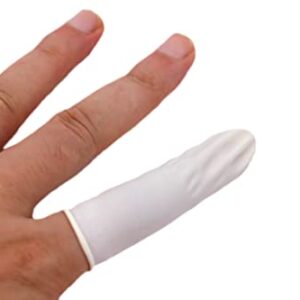 Disposable Latex Finger Cots Rubber,Finger Protectors Fingertips Protector,Anti Static Rubber Fingertip Protective Finger Cots for Electronic Repair, Handmade,Industrial Apply (M-222 Pcs)