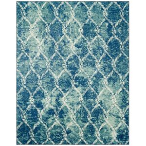 mohawk home diamond rope modern contemporary nautical coastal aqua blue 3' x 5' area rug perfect for kitchen, living room, dining room