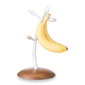 everyday solutions vine series mug or banana tree warm acacia wood with polished cast alloy - sturdy durable mug holder tree - wood cup holder tree – banana holder tree