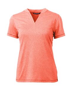 cutter & buck forge stretch womens blade top, college orange heather, l