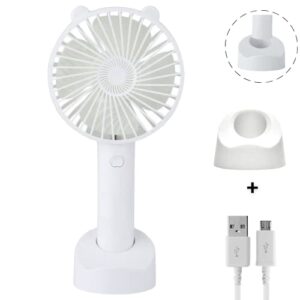 lisherse mini handheld portable fan, 3 speeds, handheld fan, small portable fan, battery fan, usb fan portable rechargeable, lash fan, travel fan, phone fan, face fan (white)