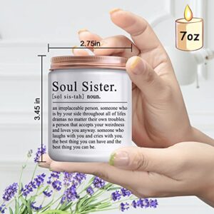 Sister Gifts from Sister, Funny Women Gifts for Sister in Law Christmas&Thanksgiving Mothers Day Birthday Gift for Soul Sister Mom BFF Boss Colleague Friend Present Lavender Candle